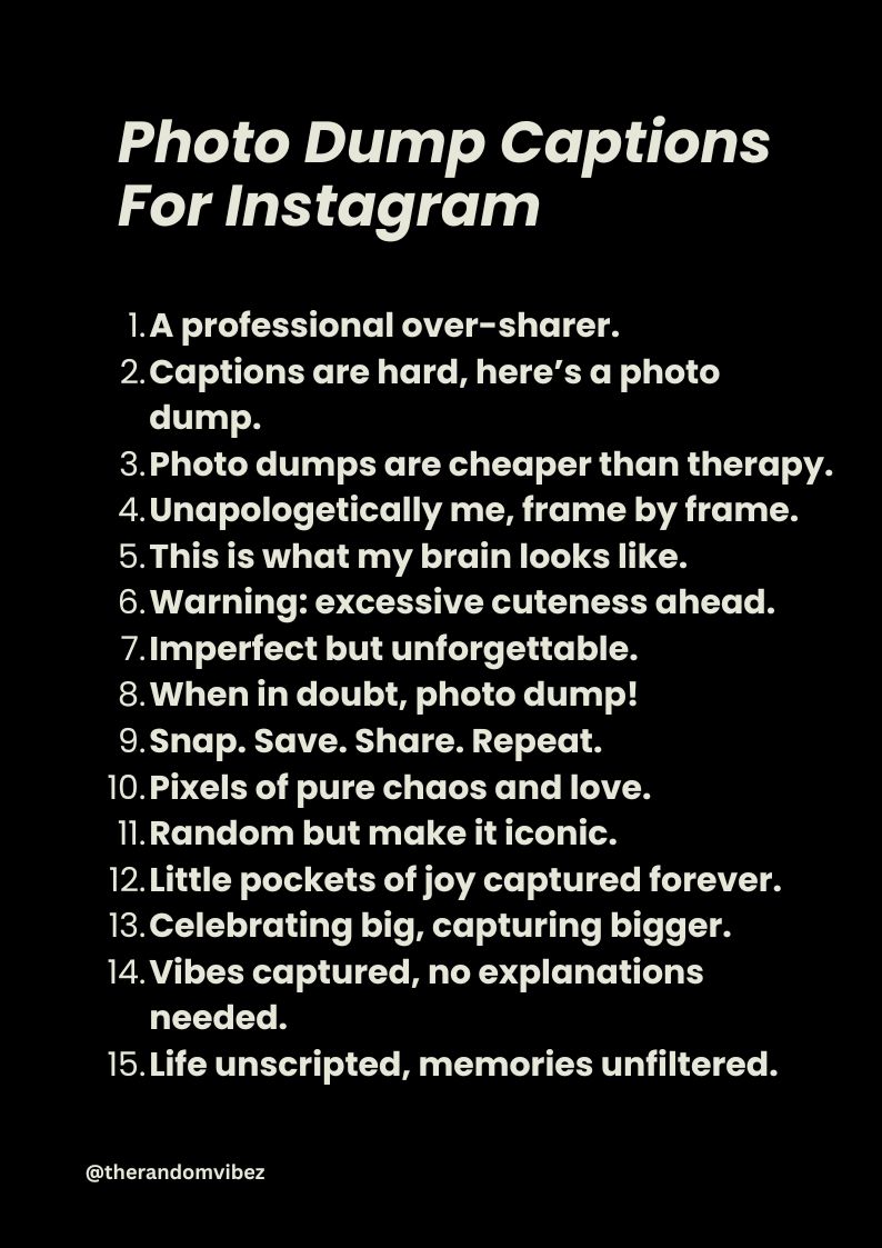 Photo Dump Captions For Instagram Posts